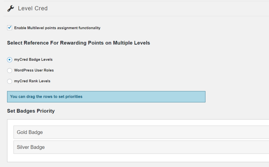 myCred Level Cred | mycred.me