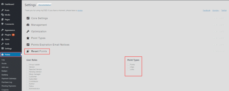 myCred Point Reset Add-on - Reset points back to zero