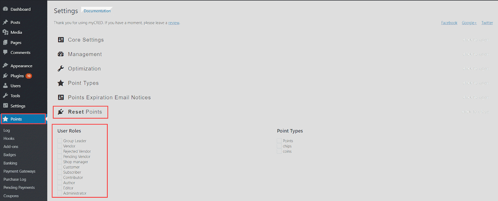myCred Point Reset Add-on - Reset points back to zero